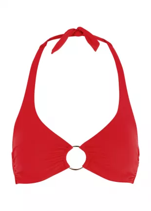 Melissa Odabash - Brussels Red Mazy O-Ring Halter Bikini Top