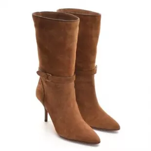 Polo Ralph Lauren - Zoe Brown Mid Calf Stiletto Boots