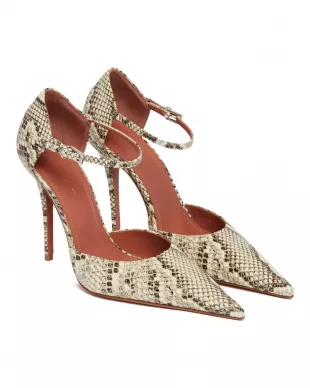 Amina Muaddi - Ursina Snake-Print Pumps