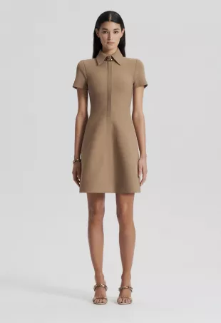 scanlan Théodore - Crepe Knit Mini Zip Dress