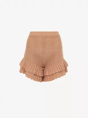 Chloé - Ruffled Crocheted Cotton Shorts