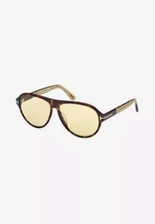 Tom Ford - Tom Ford QUINCY - Lunettes de soleil - marrone chiaro verde ...