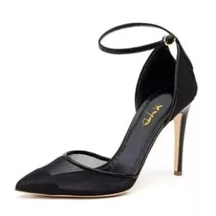 XYD - XYD Women Sexy Mesh D'Orsay Pumps Pointed Toe Buckle Ankle Strap ...