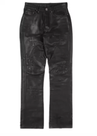 Chrome Hearts - Cemetary Cross Patch Leather Pants