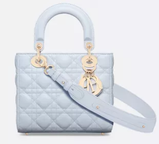 Dior - Small Lady Dior My Abcdior Bag Pale Blue Cannage Lambskin