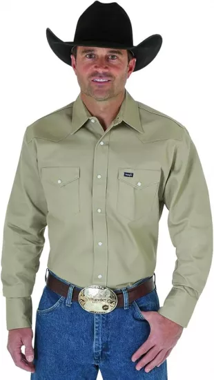 Wrangler - Cowboy Cut Firm Finish Snap Front Work Shirt