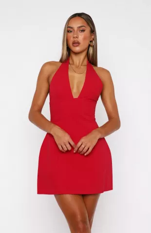 White Fox Boutique - Feelings For You Mini Dress Red