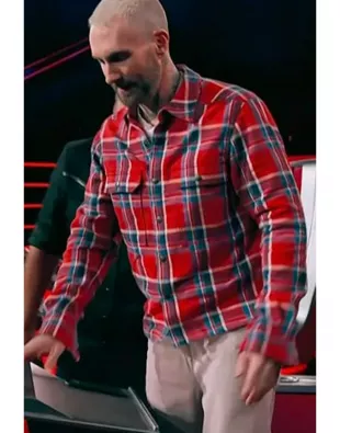 The Voice S27 Adam Levine Red Plaid Shirt