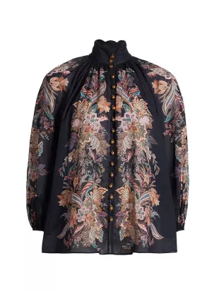 Zimmermann - Rhiannon Embroidered Floral Billow Top