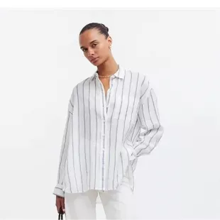 Madewell - Oversized Button Down Long Sleeve Striped Top