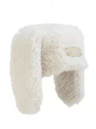 Marni - White Shearling Rabbit Ears Hat