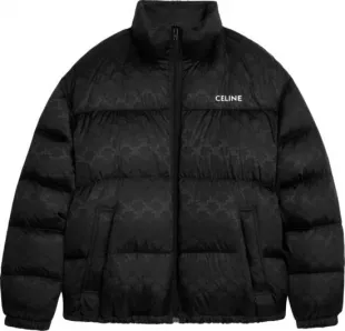 Celine - Black Triomphe Monogram Down Jacket