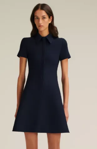 scanlan Théodore - Crepe Knit Mini Zip Dress by Navy