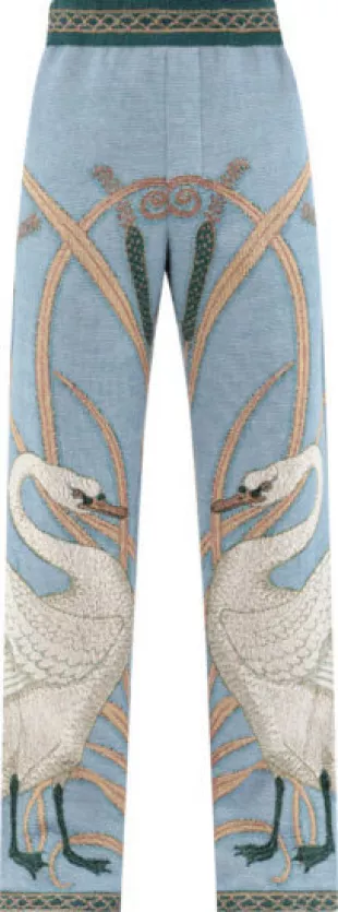 Amiri - Light Blue Swan Tapestry Pants