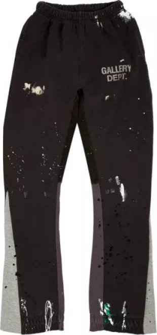 Gallery Dept. - Black Paint Splatter Flared Sweatpants