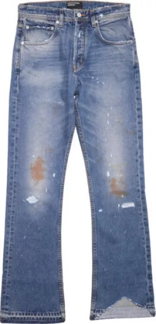 Enfants Riches Deprimes - Blue Distressed Muddy Knee Flared Jeans