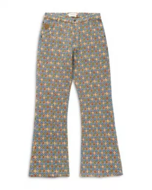 honor the gift - Multicolor Retro Diamond Print Flared Pants