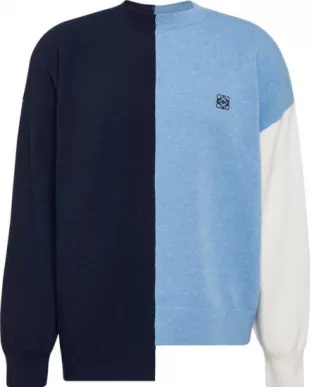 Loewe - Navy Blue, White, & Light Blue Colorblock Sweater