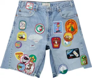*Better With Age - Blue Denim Patches Gentlemans Shorts