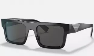 Prada - Black Rectangle 'Symbole' Sunglasses (PR19WS)