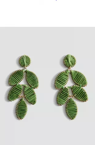 Mango - Long Floral-Design Earrings