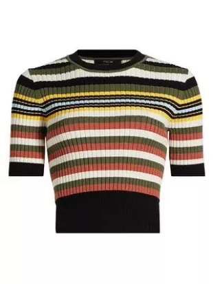 Toccin - Nyla Striped Short-Sleeve Sweater