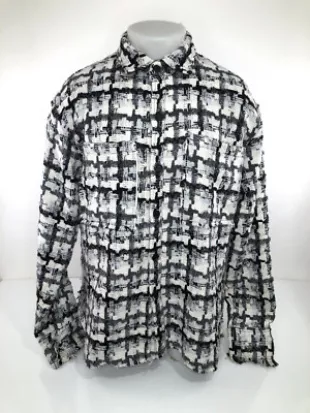 mnml - Heavy Women Yarn Patchwork Men Flannel Shirt Jacket