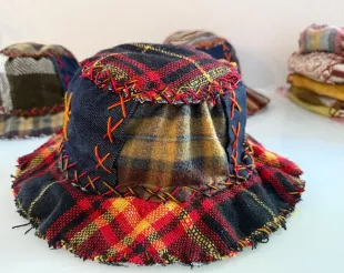 etsy - Red/Blue Plaid Patchwork Bucket Hat
