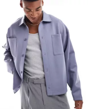 ASOS DESIGN - Blue Scuba Shacket