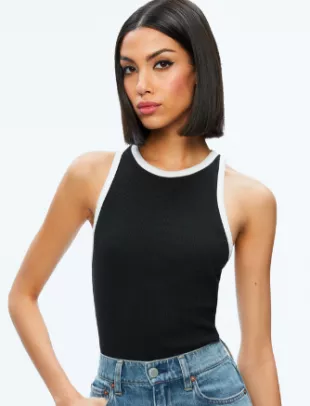 Alice + Olivia - Mirtha Ribbed Racerback Tank
