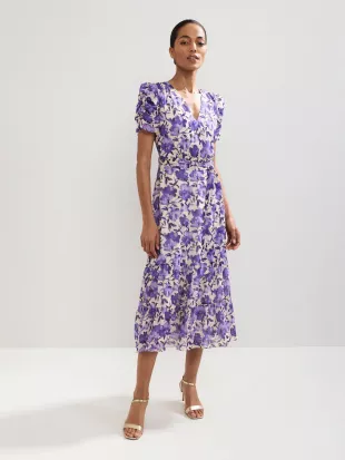 Phase Eight - Purple Azalea Floral Print Dress