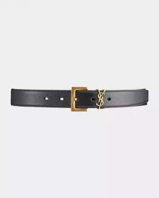 Saint Laurent - YSL Monogram Leather Belt
