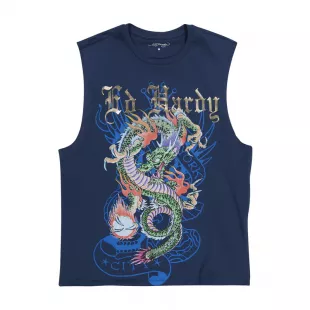 Ed Hardy - Dragon Mens Cut Off Tee