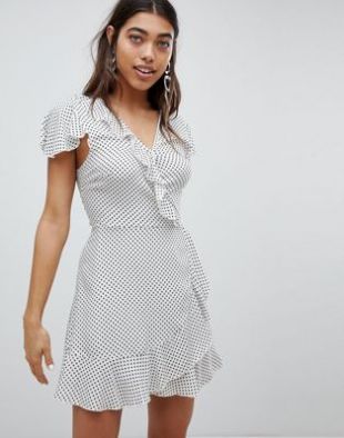 Missguided - Missguided - Robe cache cœur à pois