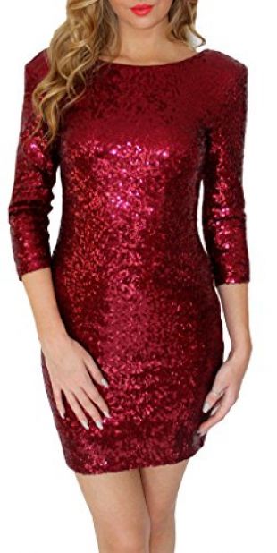 Jixin4you - Jixin4you Femme Robe à Paillette Dos Nu Robes Crayon ...