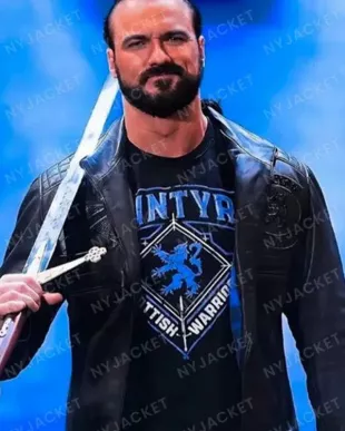 NY Jacket - WWE Raw Drew McIntyre Black Leather Jacket