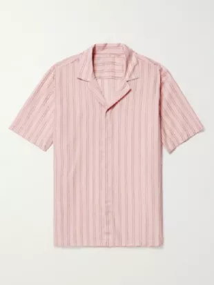The Jacket Spot - The White Lotus Season 3 Sam Nivola Pink Striped Shirt