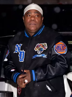 The Jacket Spot - Tracy Morgan Knicks Game Black Varsity Jacket