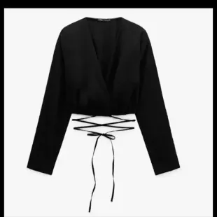 Zara - Crop Tie String Top
