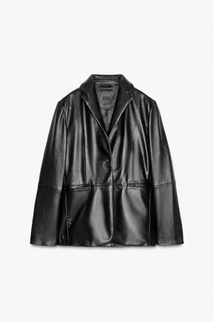 Zara - Zw Collection Limited Edition 100% Leather Blazer
