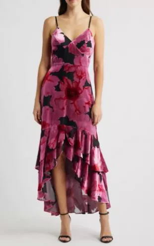 hutch - Floral Ruffle High-Low Dress