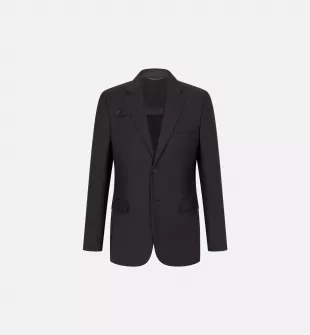 Dior - Black Lapel Strap Suit Jacket