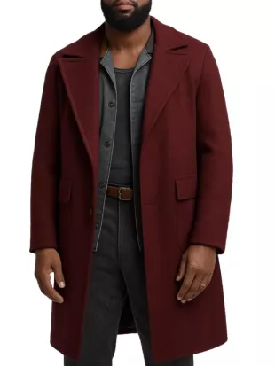 Stardom Jackets - Play Dirty LaKeith Stanfield Burgundy Long Coat