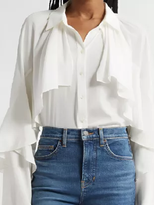 Stardom Jackets - SNL 2025 Amy Poehler Ruffled Blouse