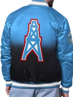 Stardom Jackets - Houston Oilers Pass Rush Light Blue Varsity Jacket