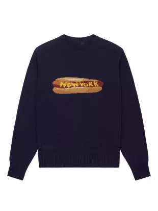 Vanson JACKETS - The Today Show 2025 Mikey Day Blue Hot Dog Sweater