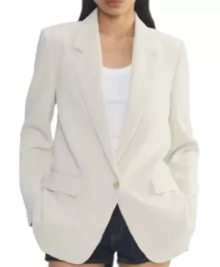 leatherjacketblack - White Blazer