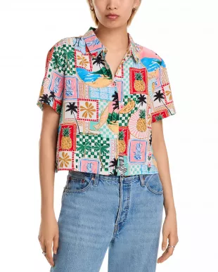 Aqua - Postcard Short Sleeve Shirt