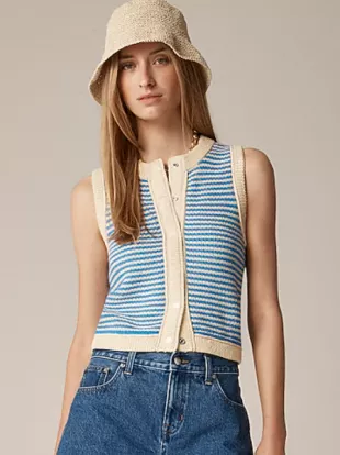 J Crew - Cropped Sweater Shell in Stripe