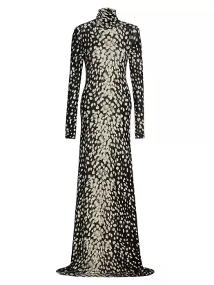 Brandon Maxwell - The Camille Animal-Print Cashmere Maxi Dress